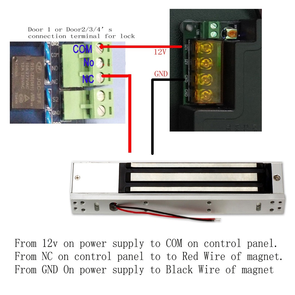 2.5 Connect the magnetic lock:(If you need special bracket to install ...