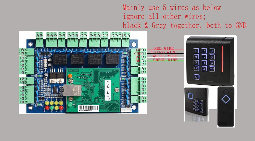 2.4 Connect the door reader: